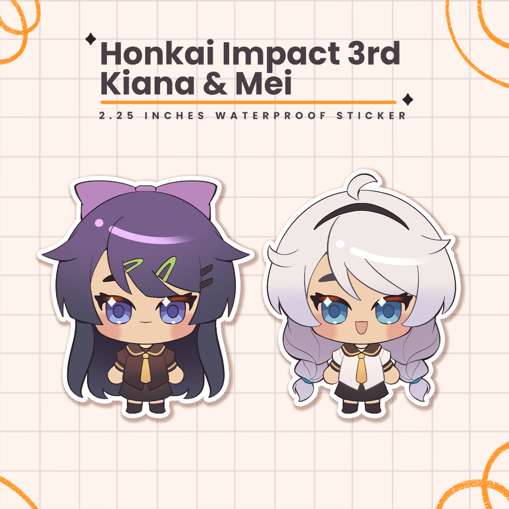 Kiana Kaslana & Raiden Mei Chibi | Honkai Impact 3rd | Waterproof ...