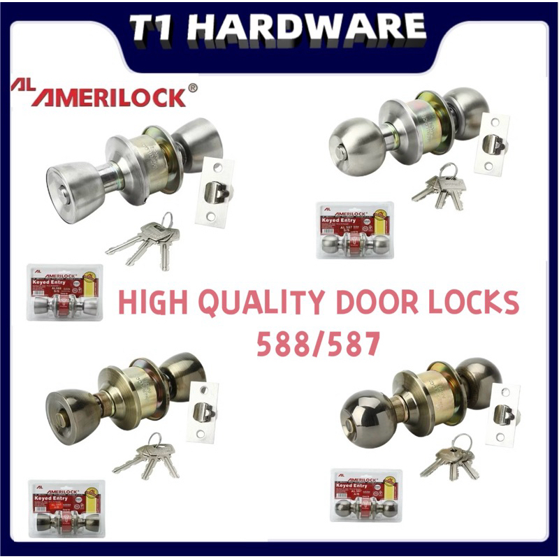 AmeriLock 587/588Door Knob Lock Stainless Spherical Door Lock | Shopee ...