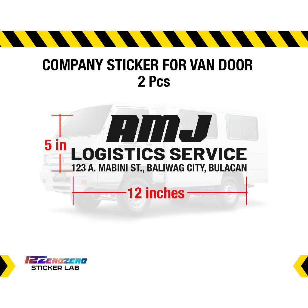 Company Name Cut-out Sticker for Van Door - L300 FB - H100 Hyundai ...