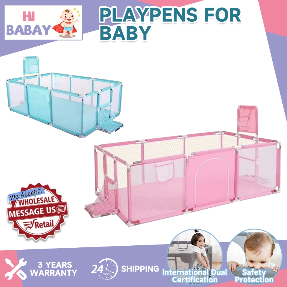 Rectangular Baby Playpen Play Fence Stainless Children Game Bed ...