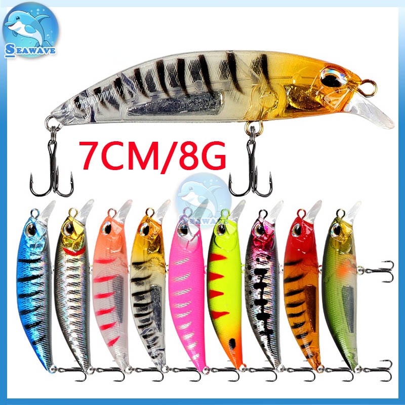 Lure for Fishing 7cm/8g Sinking Minnow Fishing Lure Fishing Gear Ghost Shrimp Water Long Throw ...