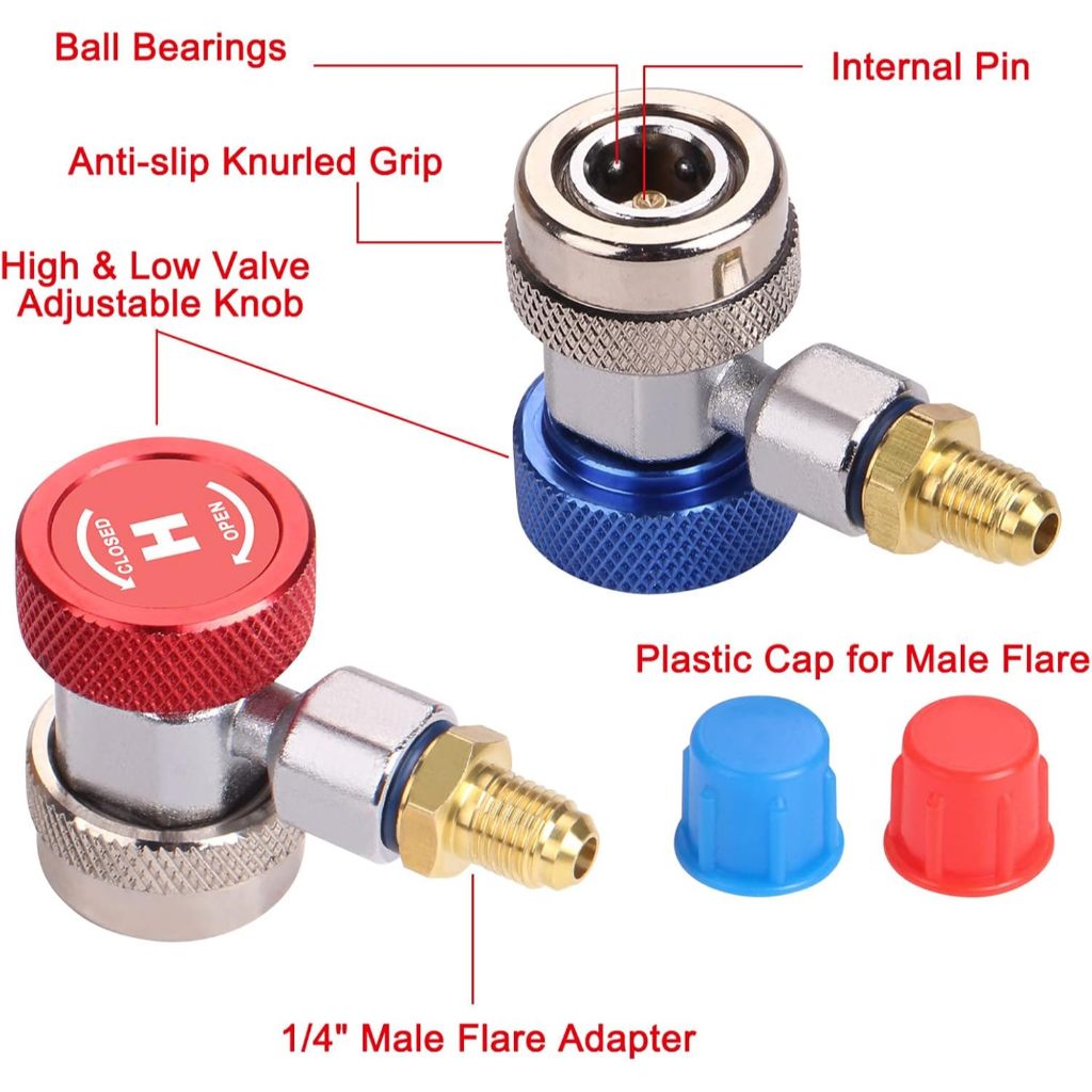 A/C R134a Quick Coupler Adapter, R134a Adapter Fittings, Manifold ...