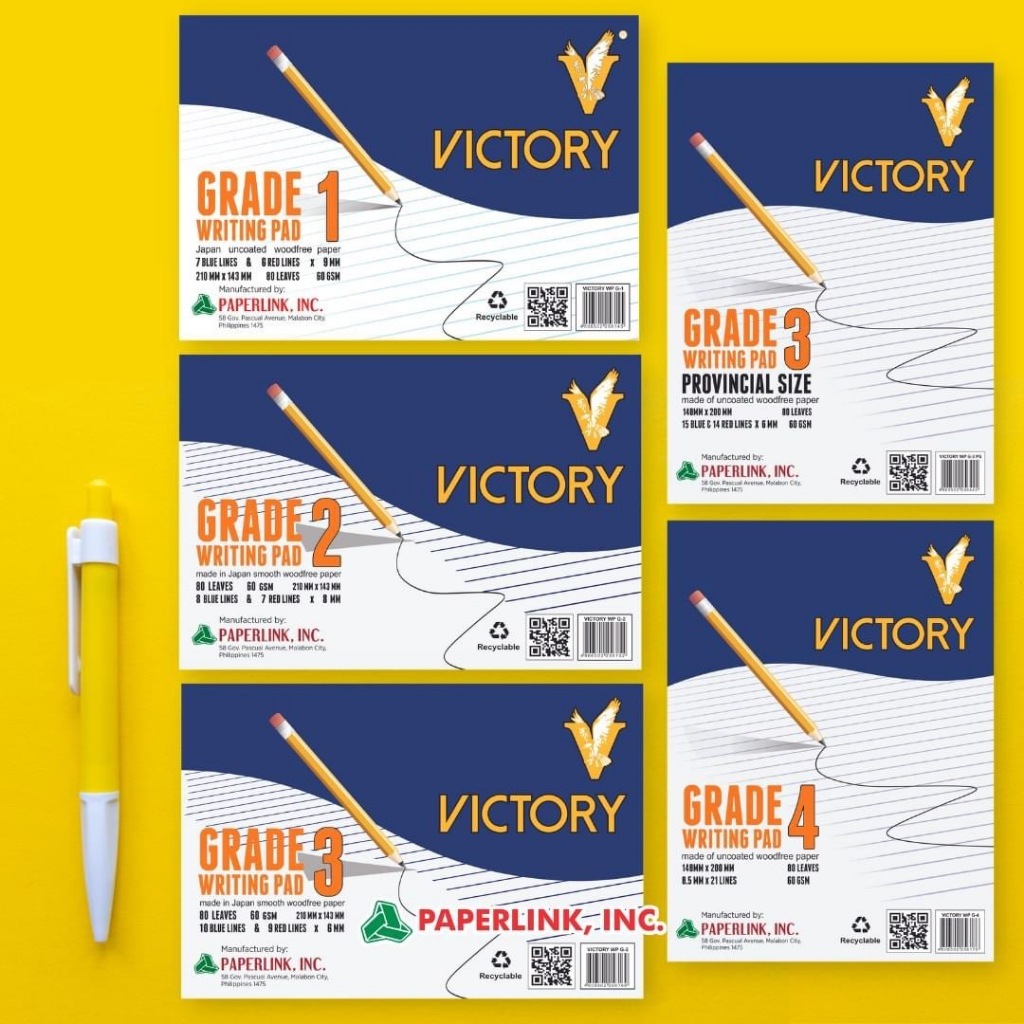 CSQUARE VICTORY WRITING PAD GRADE 1-4 1/4 Pad 1/2 CrossWise 1/2 ...