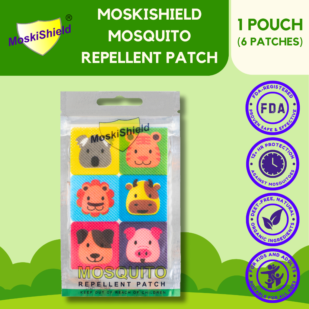 MoskiShield Mosquito Repellent Patch Anti Dengue 6 Stick On Patches (1 ...