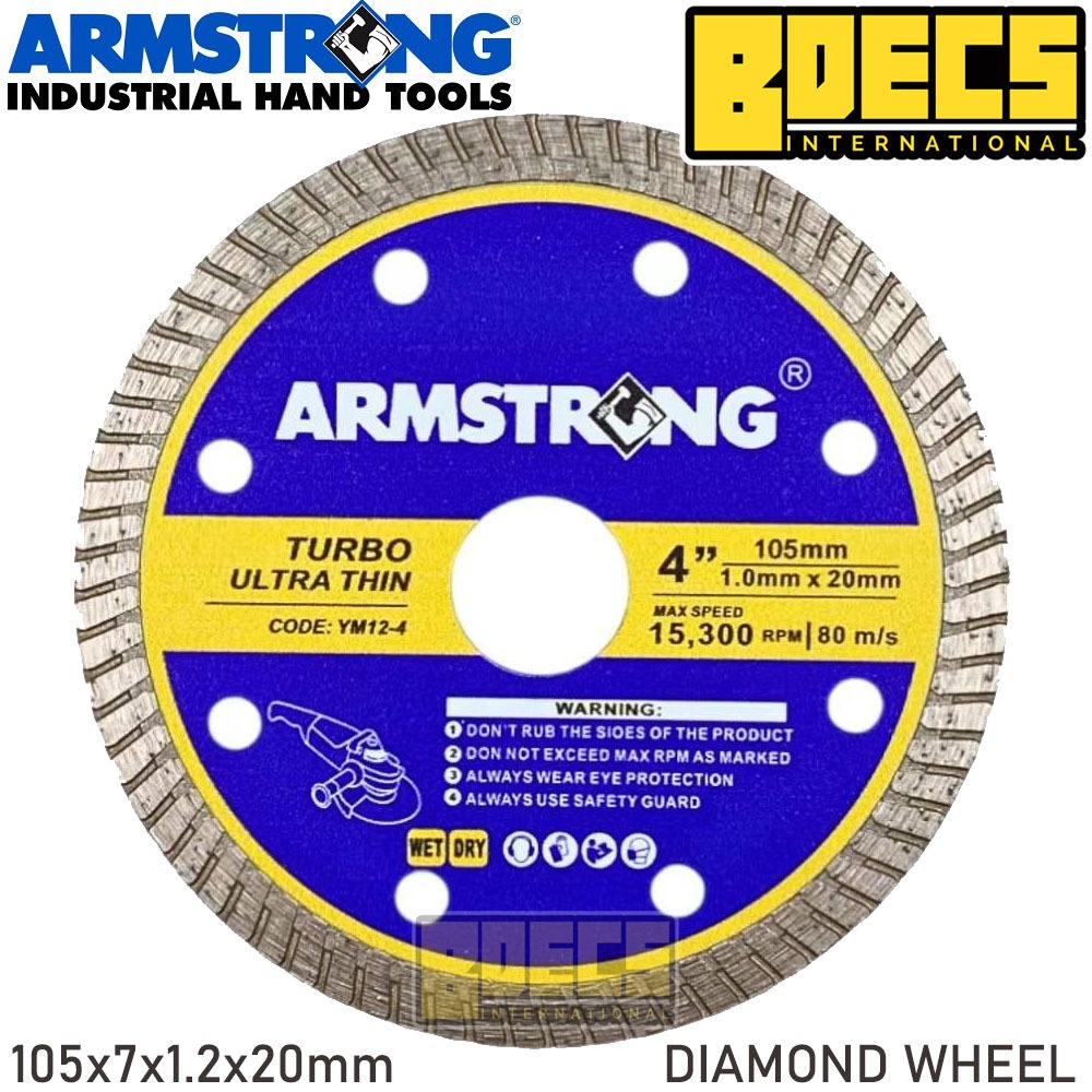 Armstrong Diamond Disc 4" Diamond Wheel Disc Turbo for Tiles, Concrete ...