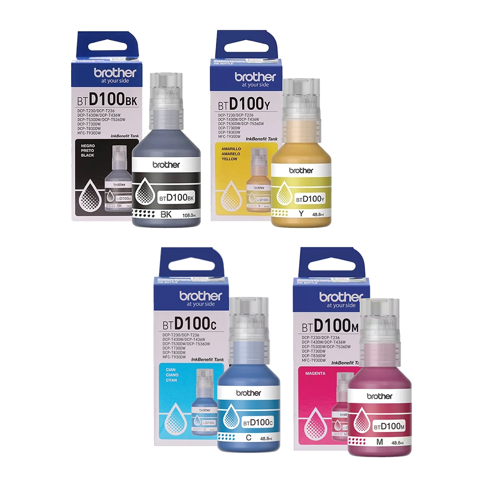 Genuine Brother BTD100BK / BTD100 CMY / BTD100BK 2PK and BTD100CL 3PK ...