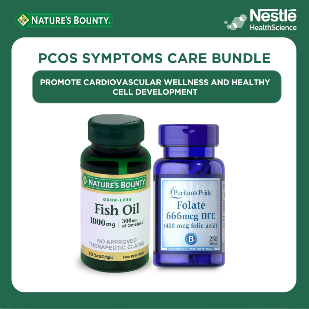 PCOS Symptoms Dual Care Bundle Nature's Bounty Odorless Fish Oil ...