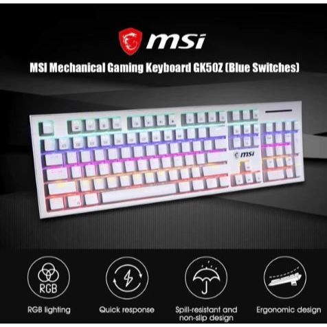MSI VIGOR GK50Z & VIGOR GK50Z V2 Gaming Mechanical Keyboard RGB Light | Shopee Philippines