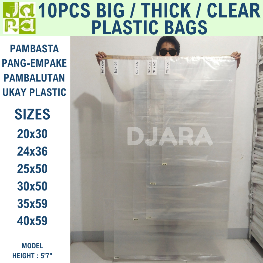 (10 PCS) BIG / THICK / CLEAR PLASTIC BAGS (PAMBASTA / PANG-EMPAKE ...