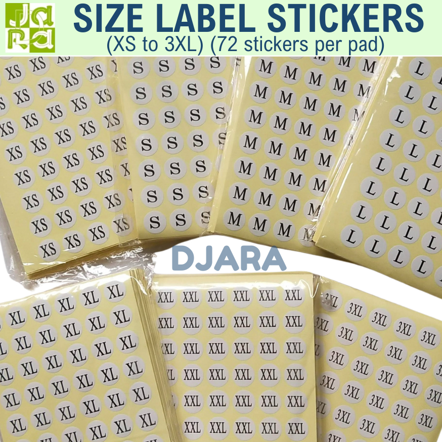 Size Label Stickers (72pcs per Pad) | Shopee Philippines