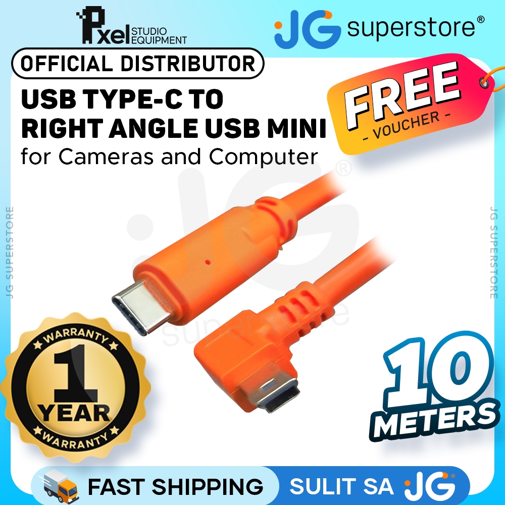 PXEL 10m 8m 5m 3m Type-C to Right Angle USB Mini Tether Cable w ...