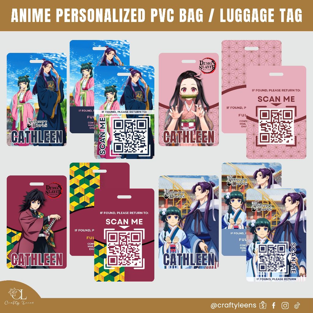 ANIME Personalized PVC Bag or Luggage Tag | Shopee Philippines