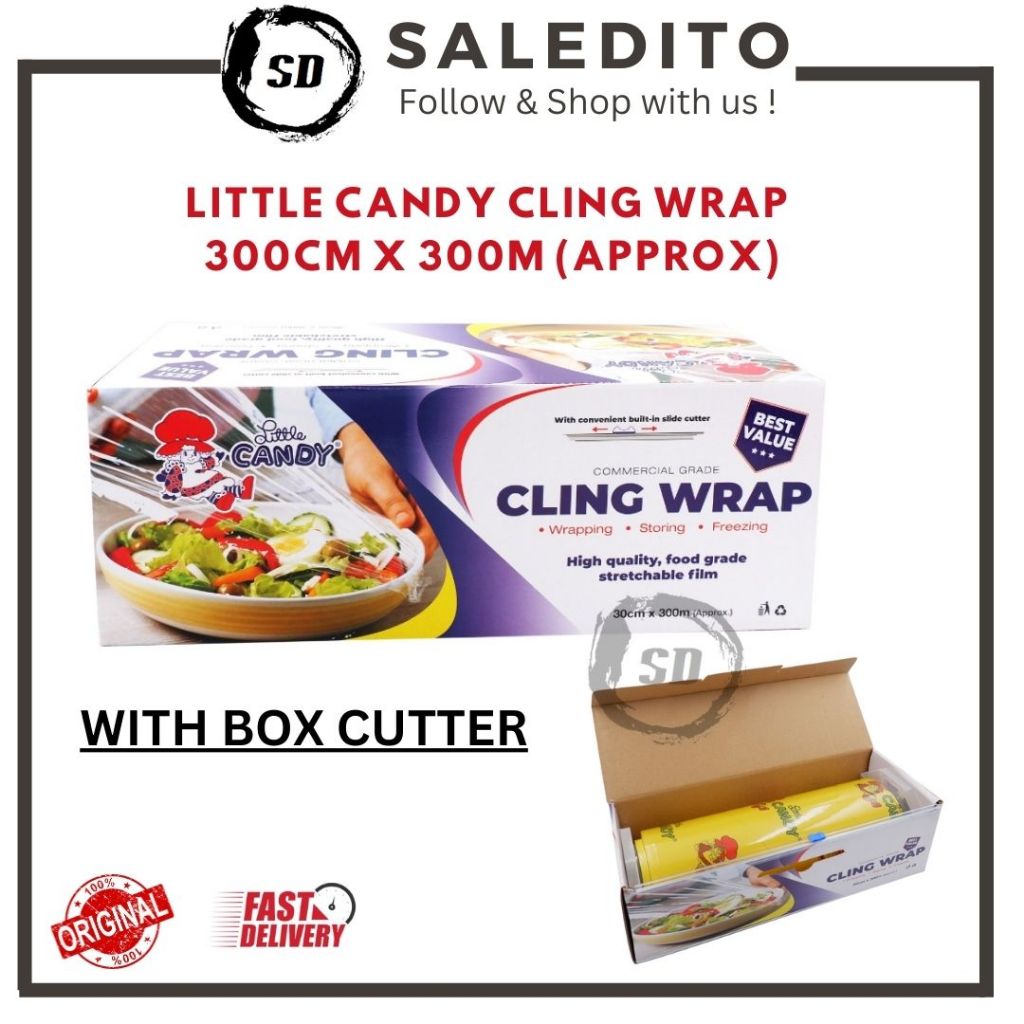 Cling Wrap/Food Wrap 12x300m Little Candy with cutter box/Plastic/Bilao ...