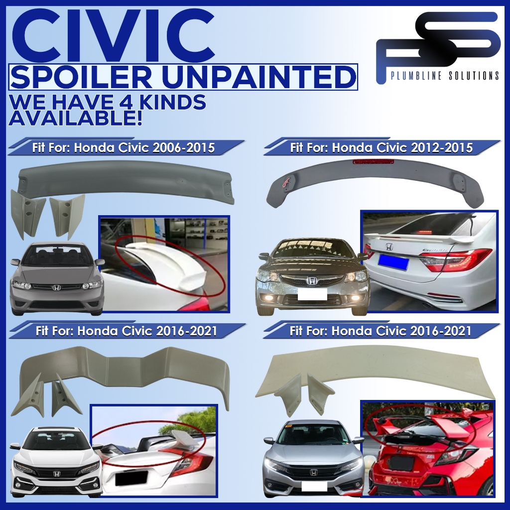 Honda CIVIC 2012 - 2015 / 2016 - 2021 Gen 9th Car Rear Spoiler / Rear ...