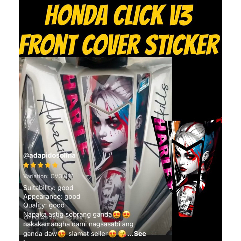 HONDA CLICK V3 V4 New designs FRONT COVER PANEL STICKER PRINTED ...