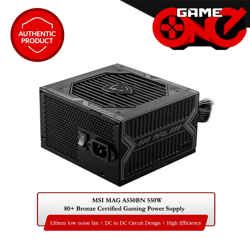 MSI MAG A550BN 550W 80 Plus Bronze Certified Gaming Power Supply ...