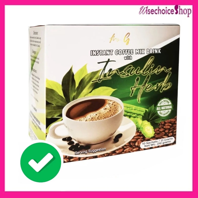 Ms. G INSTANT COFFEE MIX Drink with insulin herbs (21gramsx 10sachets ...