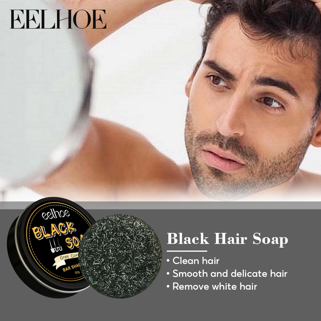 EELHOE Blackening Hair Soap Natural Ingredients Anti Hair Loss Scalp ...
