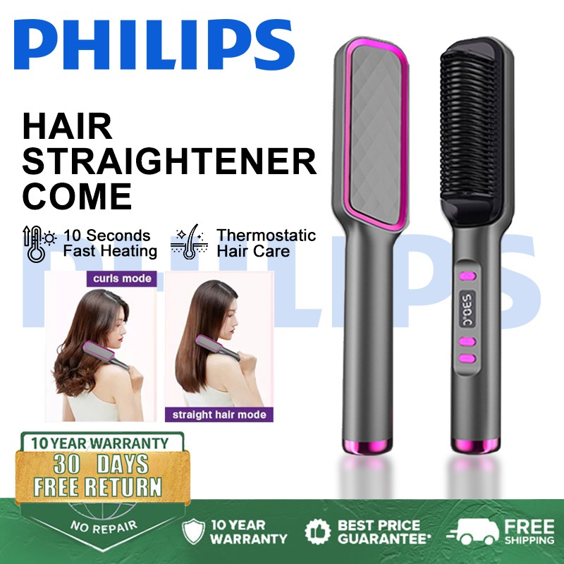 PHILIPS Hair Straightener Temperature Control Comb Multifunctional ...