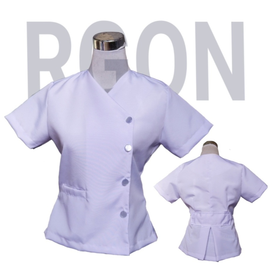 RGON 1. White V-Neck Nursing/Dentistry BLOUSE Uniform for Female[Fabric ...