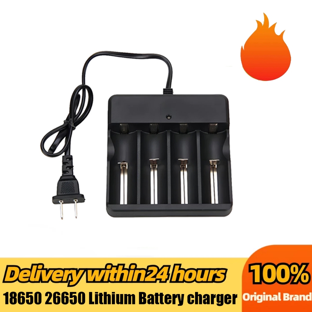 16340 18650 26650 3.7V Lithium Rechargeable Battery Charger Four Slot ...
