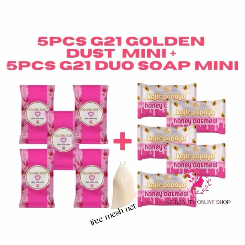 G21 5PCS KOJIC DUO SOAP MINI and GOLDEN DUST SOAP MINI 60grams | Shopee ...