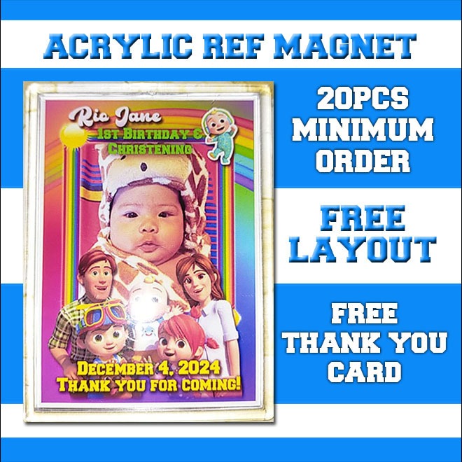 COCOMELON-THEME Personalized Ref Magnet Souvenir Giveaways party ...