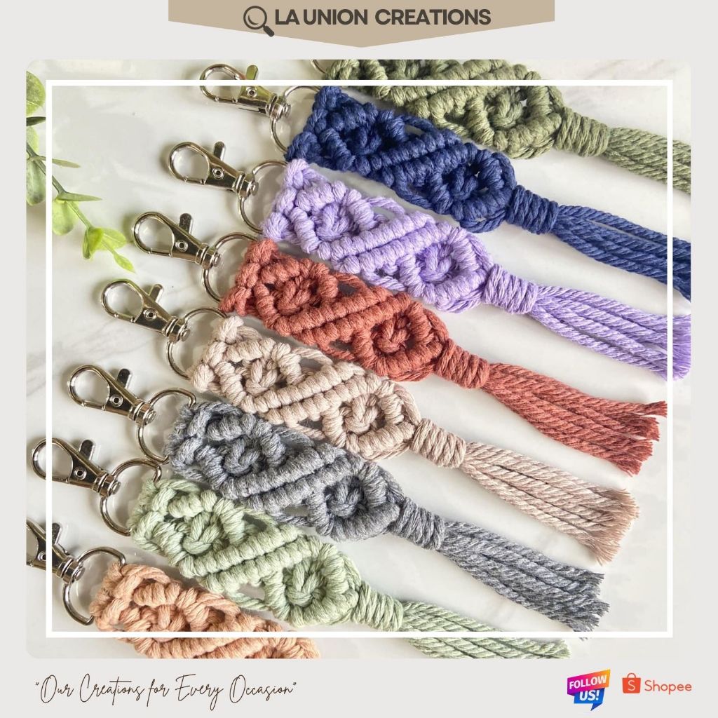 Macrame Keychain • Elyu’s Orig Design •Charm with Packaging | Handmade ...