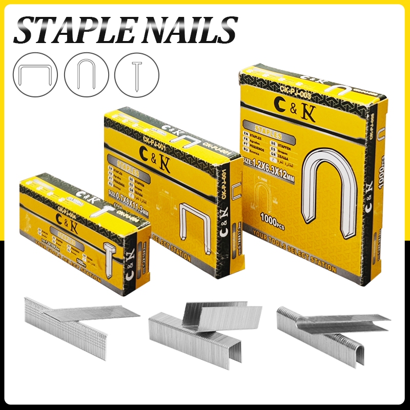 C&K 1000pcs Staple Nails U/ Door /T Shaped Hight Quanlity Staple Nail ...