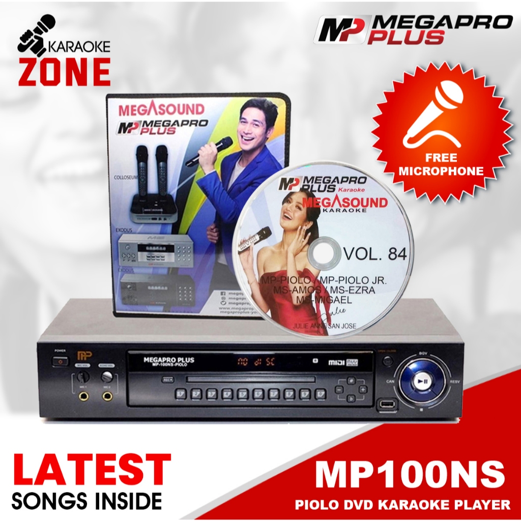 Megapro Plus MP 100NS / MP 100 Piolo / Free Wired Microphone / Vol 84 / Megapro Plus karaoke ...