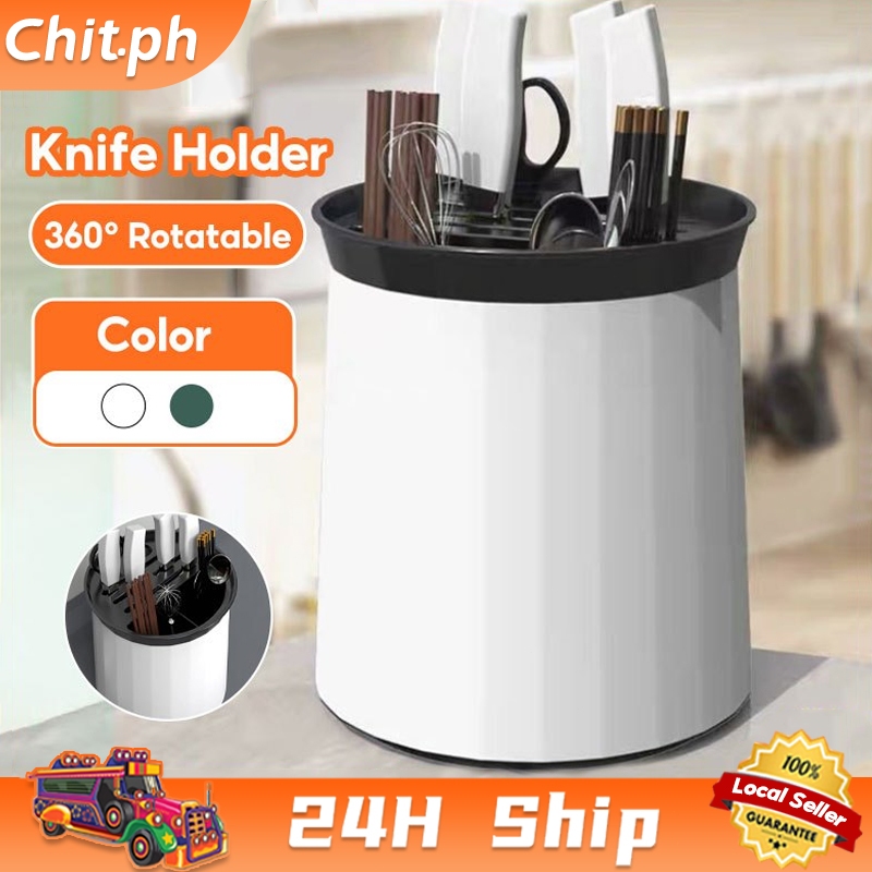 CHIT Knife Holder 360° Rotatable Skidproof Spoon Fork Chopstick Rack ...