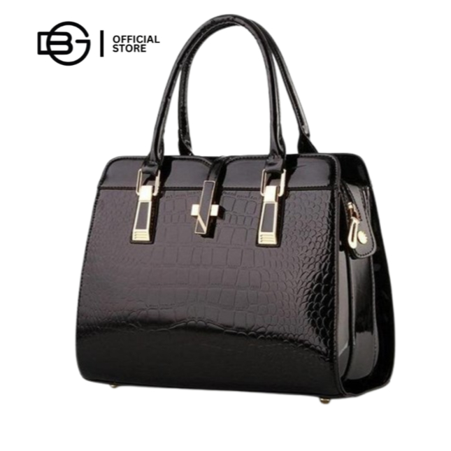 BAGIN Luxe Gator – Shiny Leather Crossbody Tote [YT-BG0263] | Shopee ...