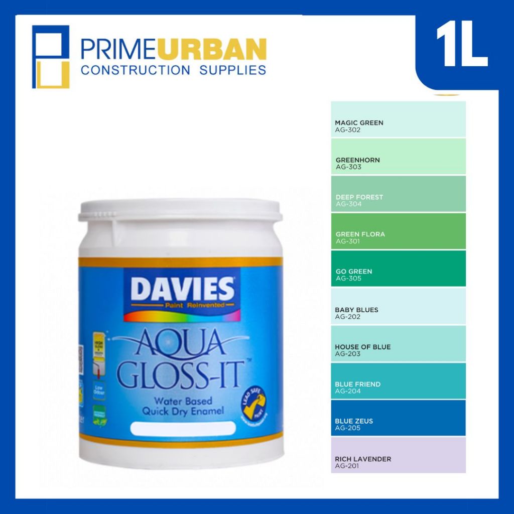 DAVIES AQUA GLOSS IT Water Based Quick Dry Enamel GREENS | Shopee Philippines