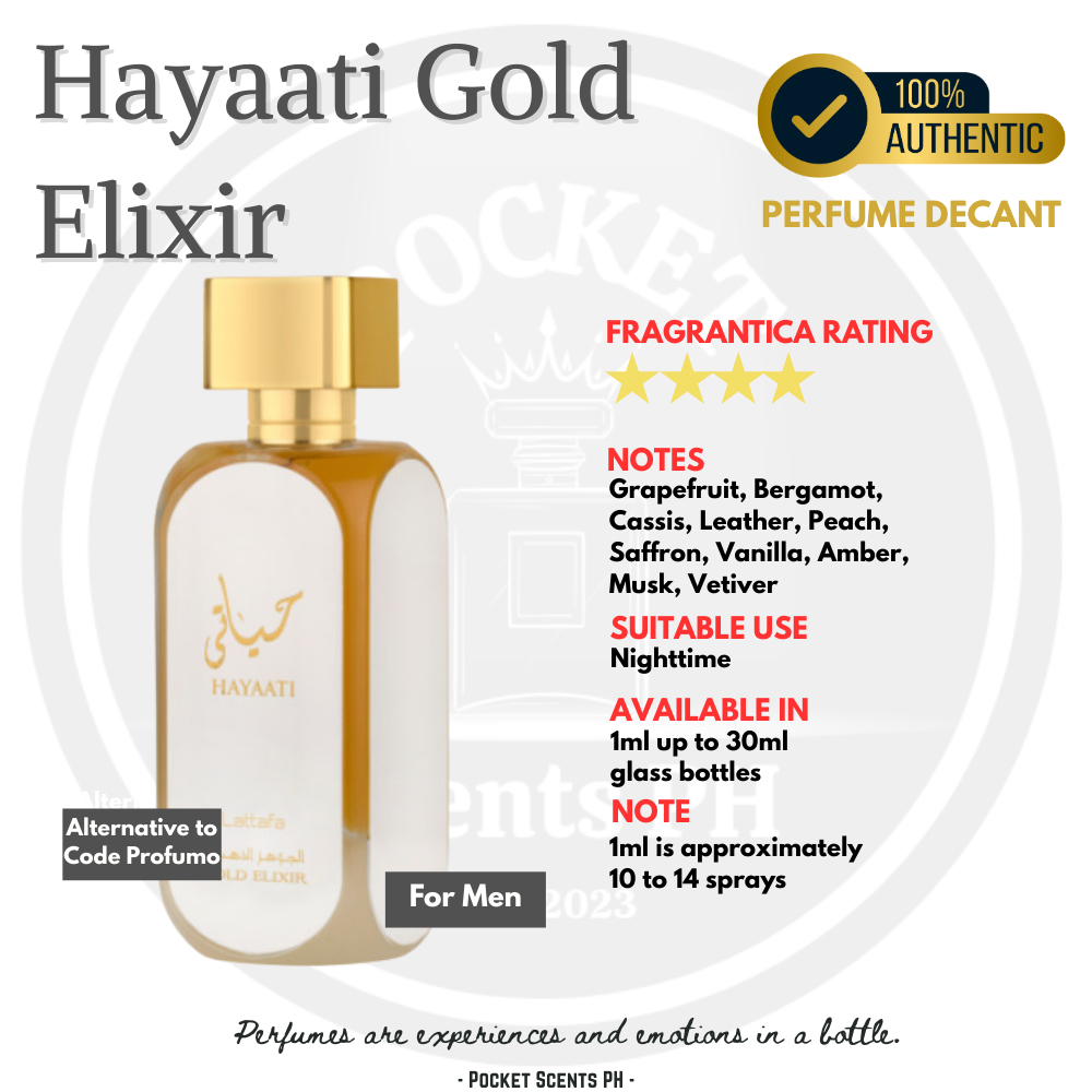 Hayaati Gold Elixir - 1ml to 5ml [PERFUME DECANT] | Shopee Philippines