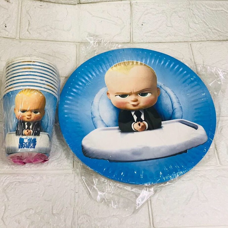 Boss baby Paper plates/cups (1pack 10pcs) | Shopee Philippines