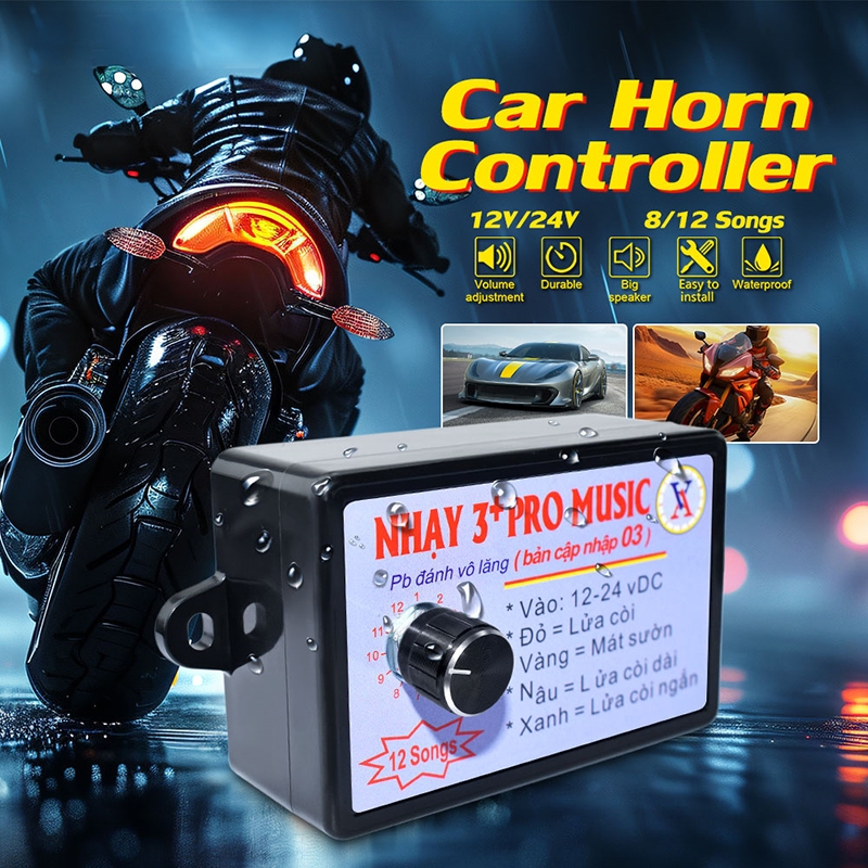 8/12 Tones Car Horn Controller Electric Horn Speaker Sound Control Nhay ...