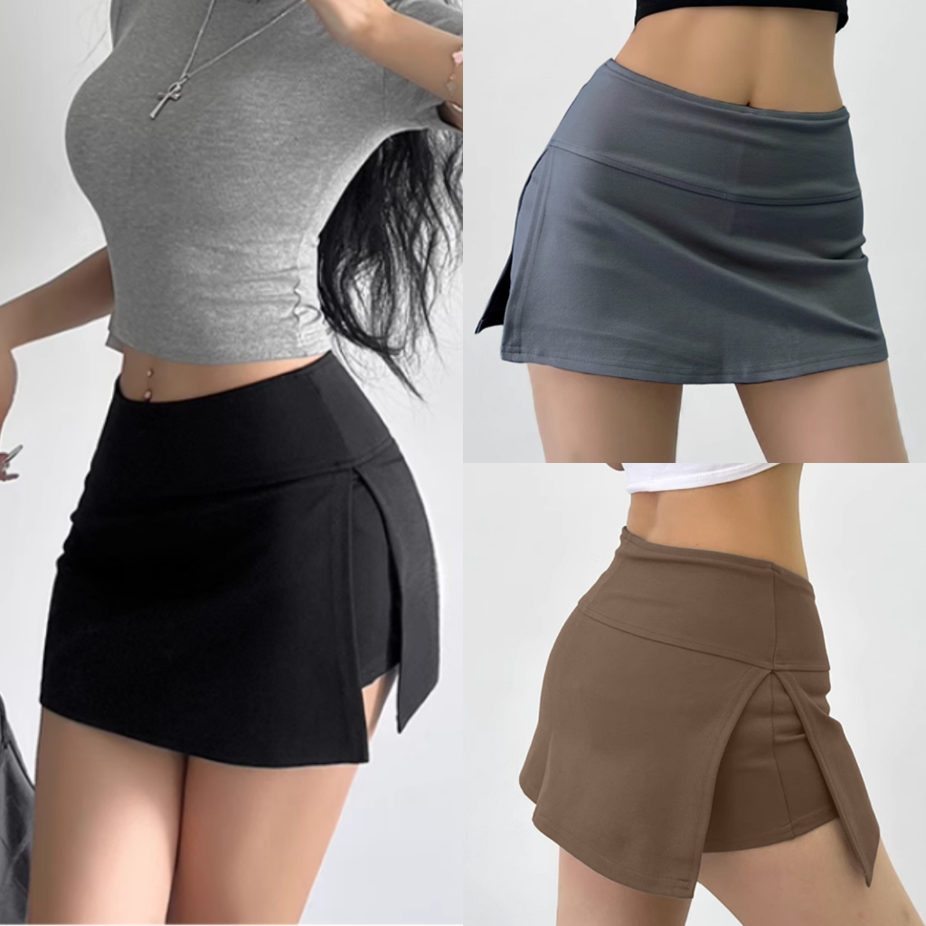 VAMPIRE 19A0070 Highwaist Side Slit Mini Skort for Women | Shopee Philippines