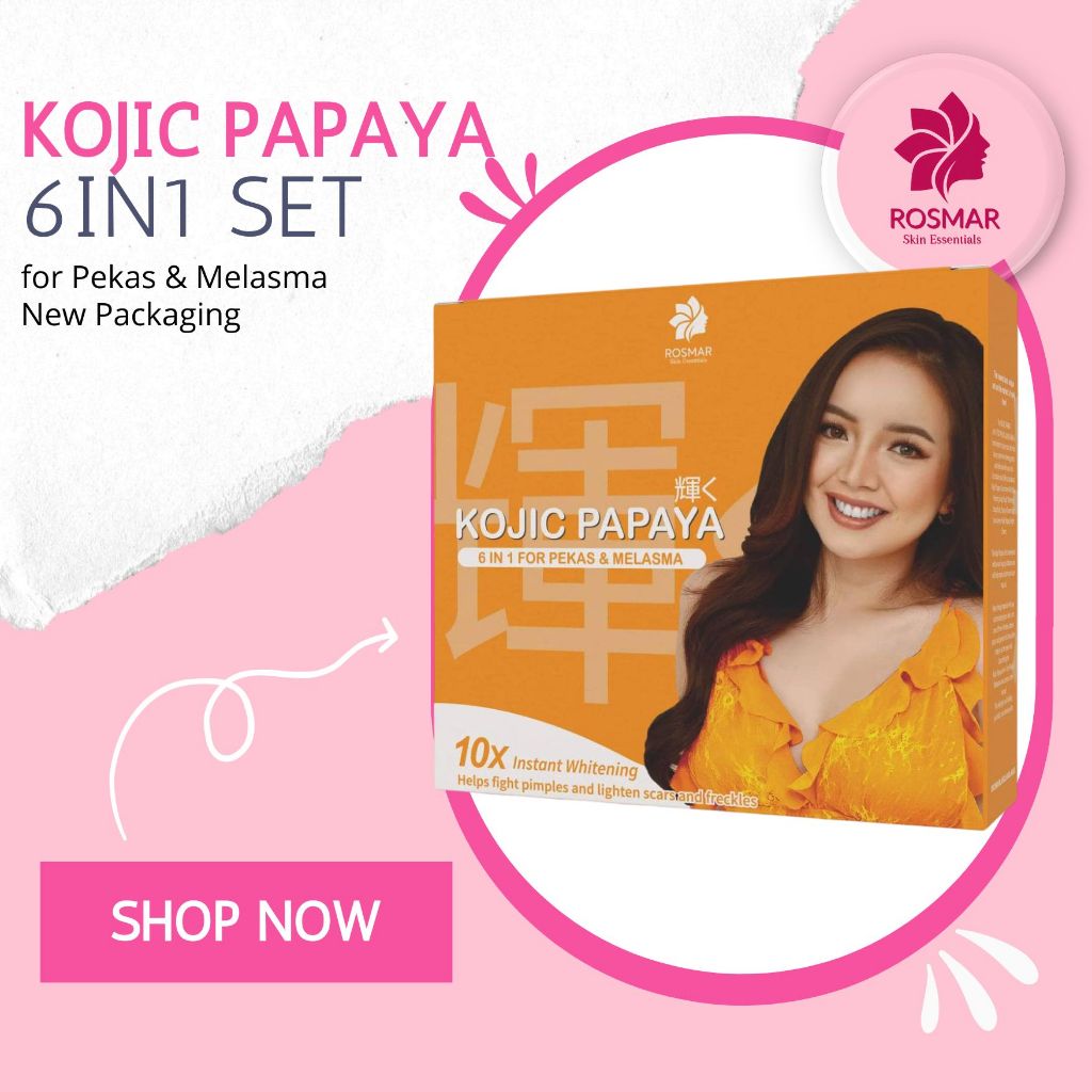 ROSMAR Kojic Papaya Set | 6in1 for Pekas & Melasma | New Box Packaging ...