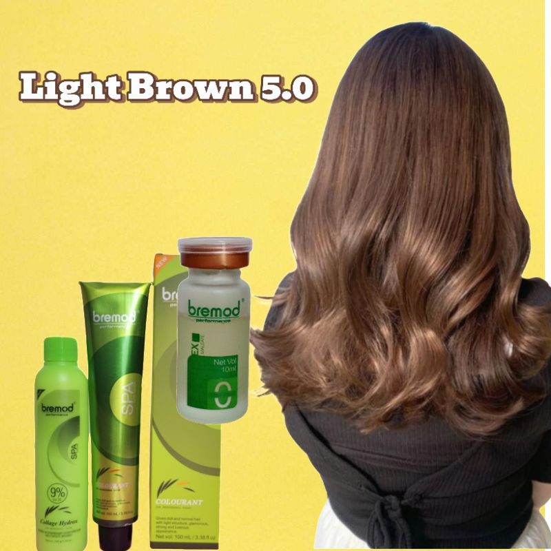 3in1 Light Brown 5.0 with Oxi and Superplex Bremod Long Lasting Hair ...