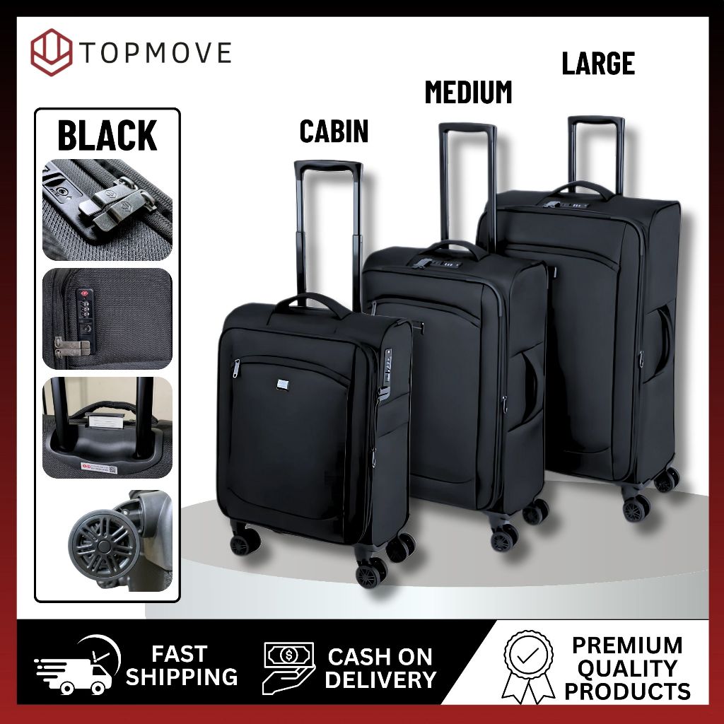 Luggage Travel Bag 1pc Black Lightweight Large Capacity with Divider ...