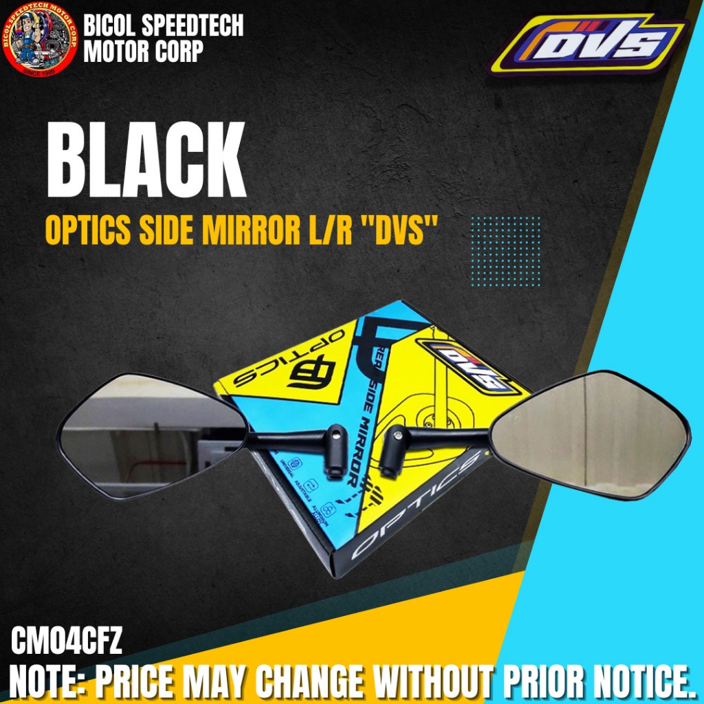 OPTICS SIDE MIRROR L/R DVS BLACK (CM04CFZ) | Shopee Philippines