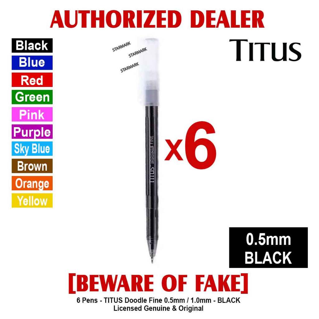 TITUS Doodle Fine Ballpen Ballpens 0.5mm 1.0mm ALL COLORS Ball Pen Pens ...
