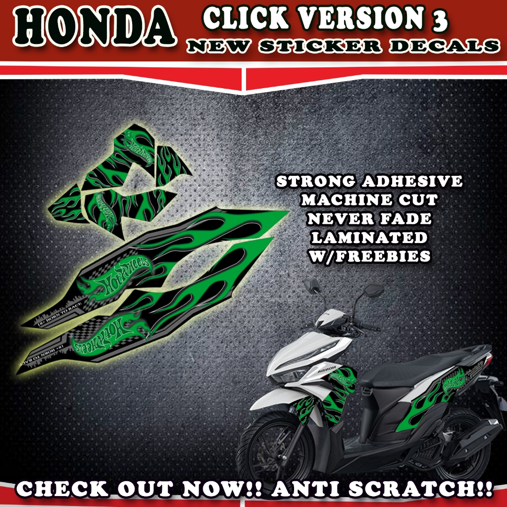 NEW HOTWHEELS DECALS STICKER FOR HONDA CLICK VERSION 3 MOTORCYCLE ...