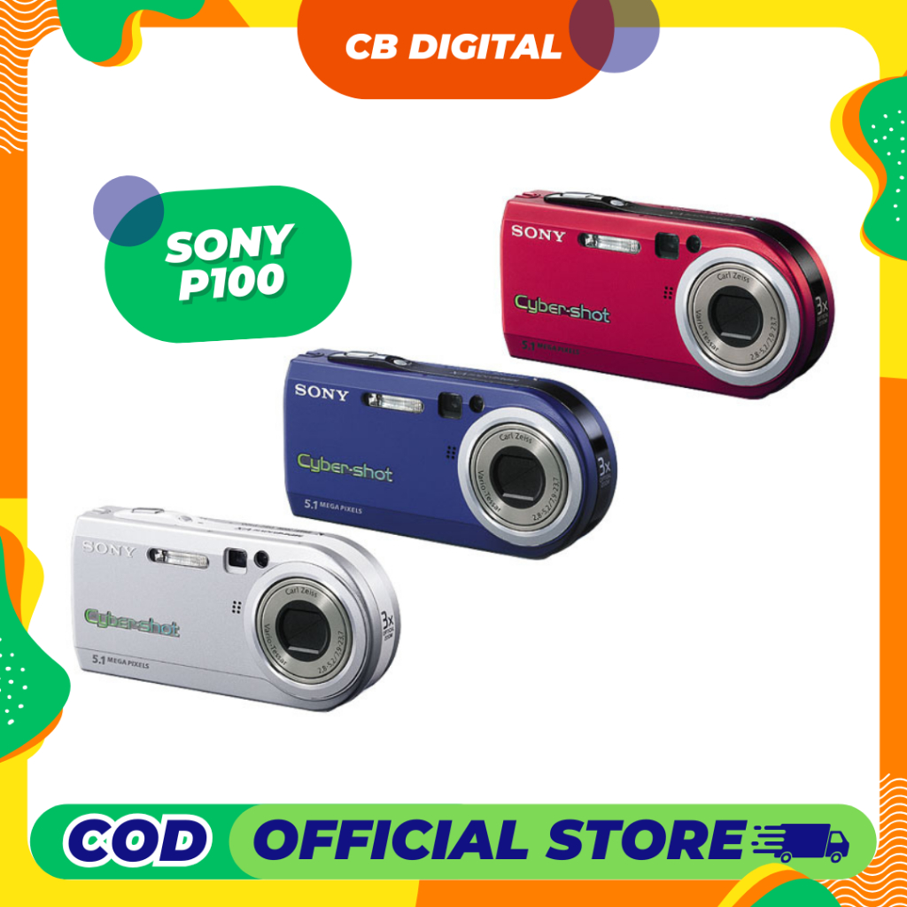5.1 MP Sony Cybershot DSC-P100 P100 White Digital Camera Digicam ...
