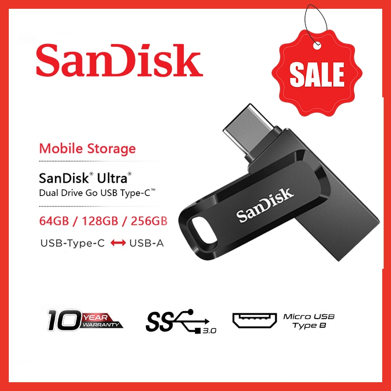SanDisk Ultra 64GB/128GB/256GB SDDDC3 OTG/ Dual Drive Go USB 3.1 and ...