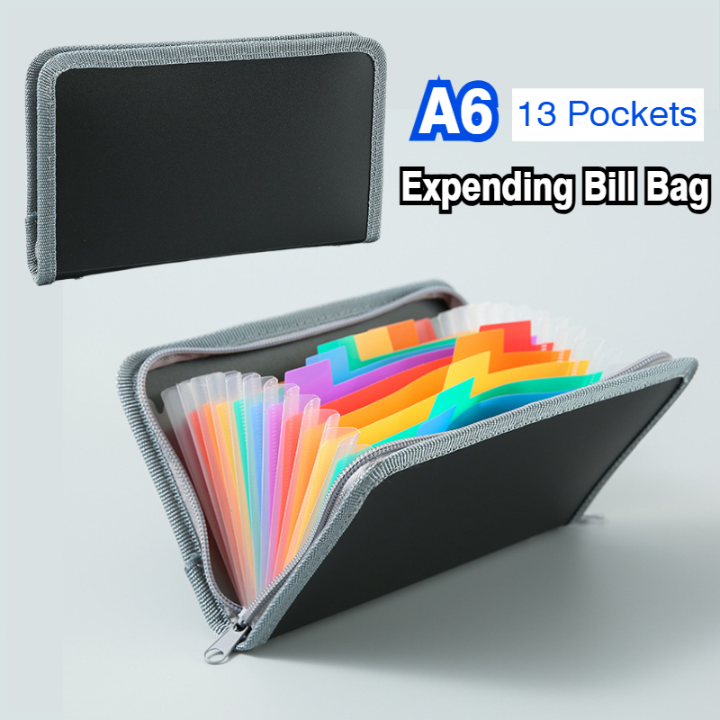 A6 Expanding Bill Bag 13 Pockets Budget Binder Money Organizer ...