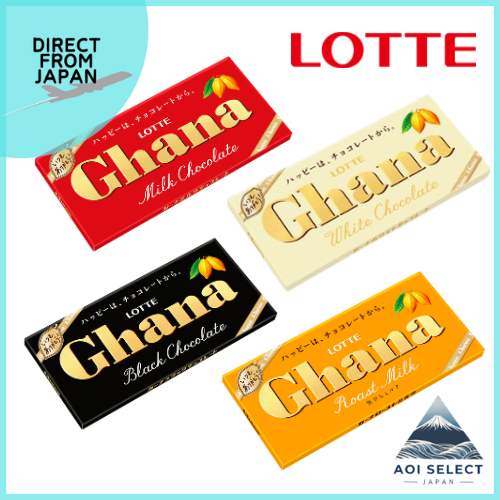 Lotte Ghana Chocolate / Milk 50g / White 45g / Black 50g / Roast Milk ...
