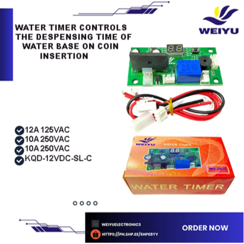 Water Timer controls the dispensing time of water based on coin ...