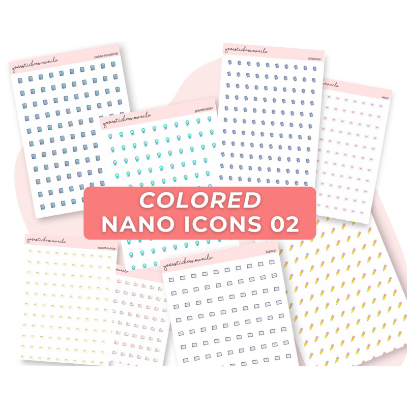 Planner [colored nano icons] Stickers - Kawaii 02 | Shopee Philippines