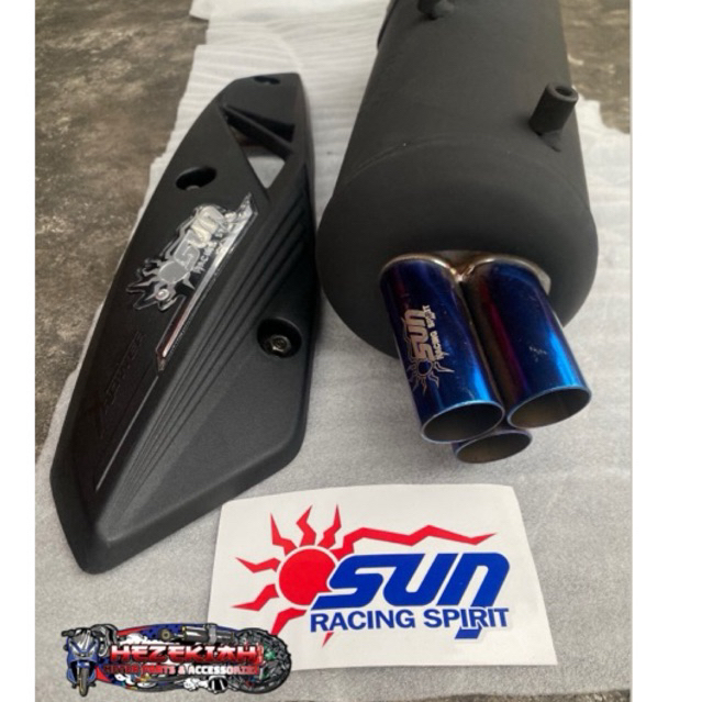 SUN RACING TRIPLE TIP PIPE FOR AEROX V2 / NMAX V2 (ADJUSTABLE) | Shopee ...